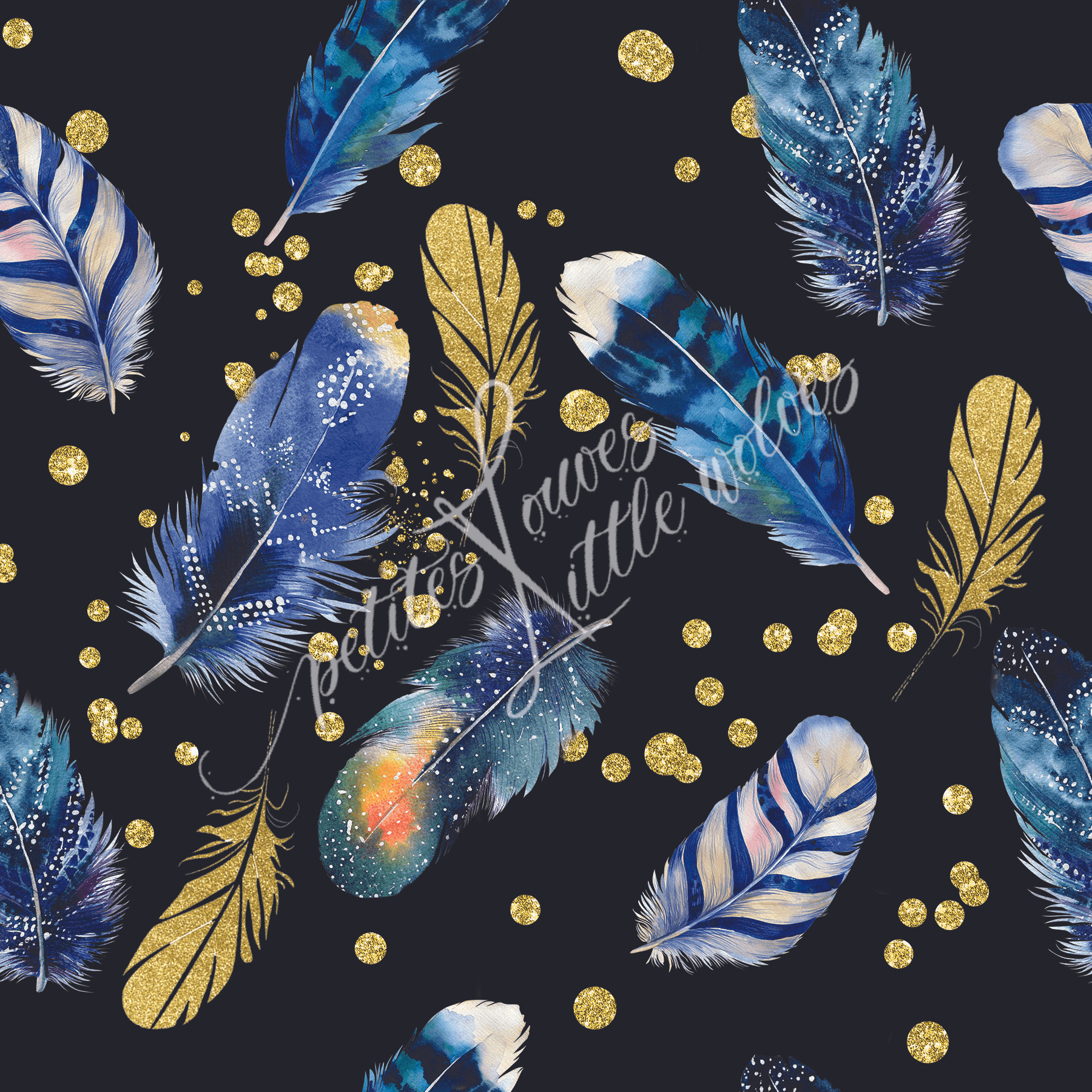 Tissu en ligne Québec, Canada de Petites Louves, produit PRECO Plumes ...